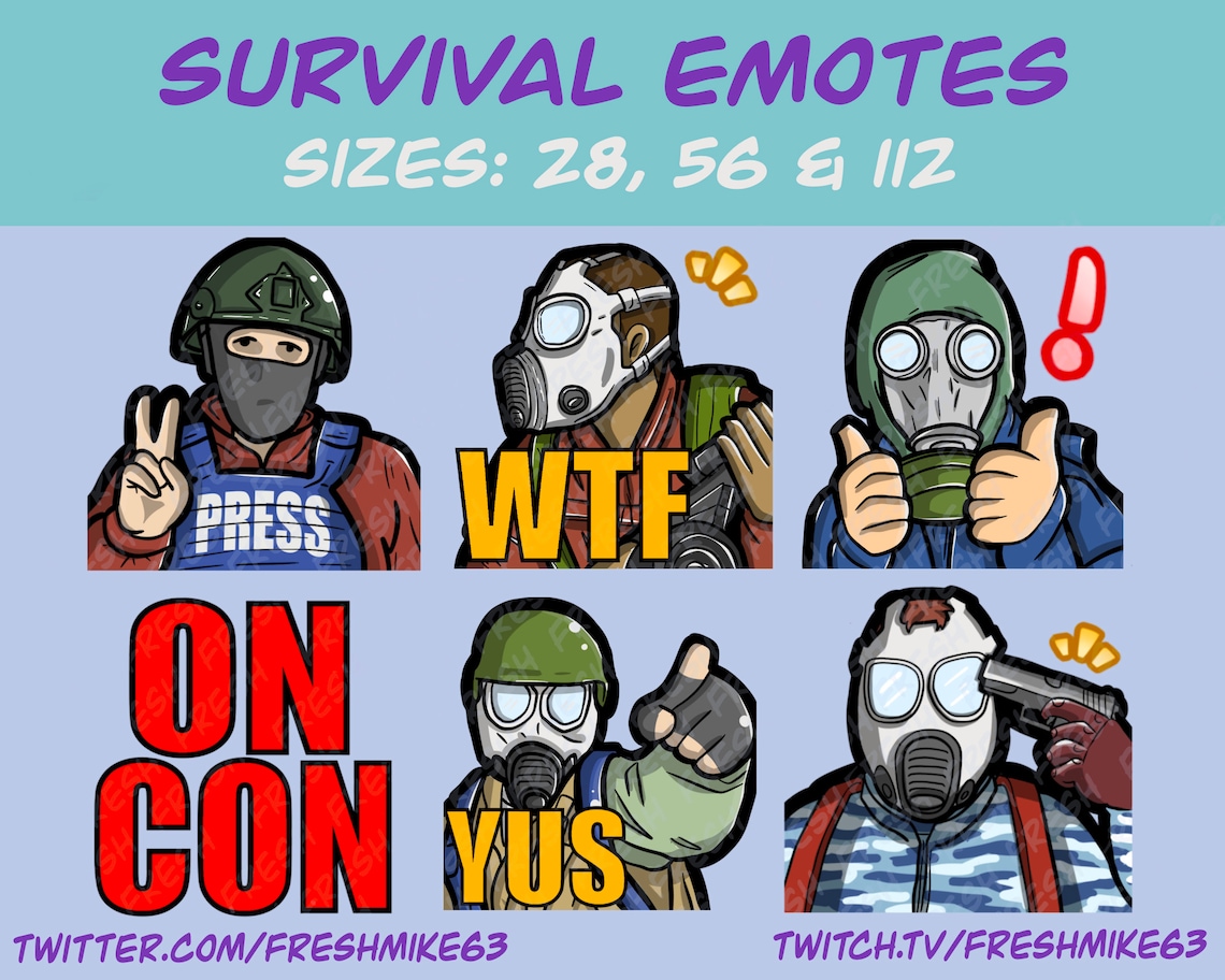 Survival Emotes Zombie Emotes Open World Emotes Twitch Emote Youtube ...