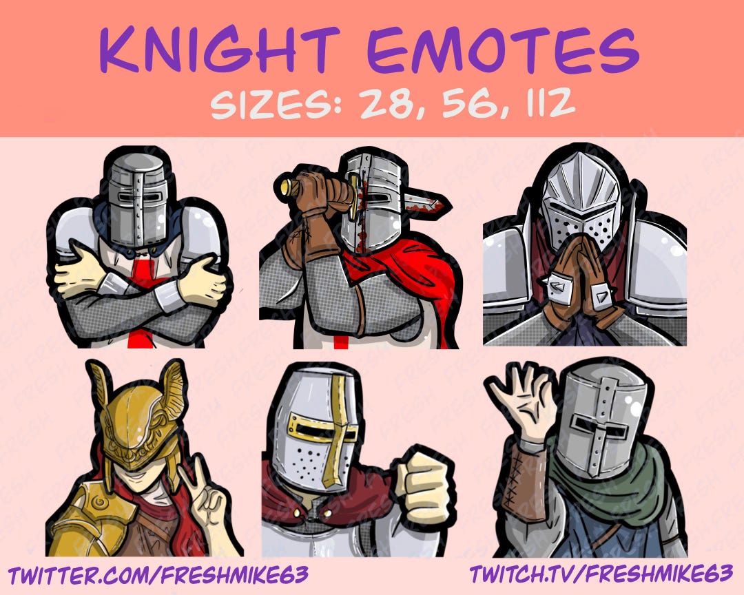 Soulsborn Emotes | Knight Emotes | Emotes | Twitch Emote | Youtube ...