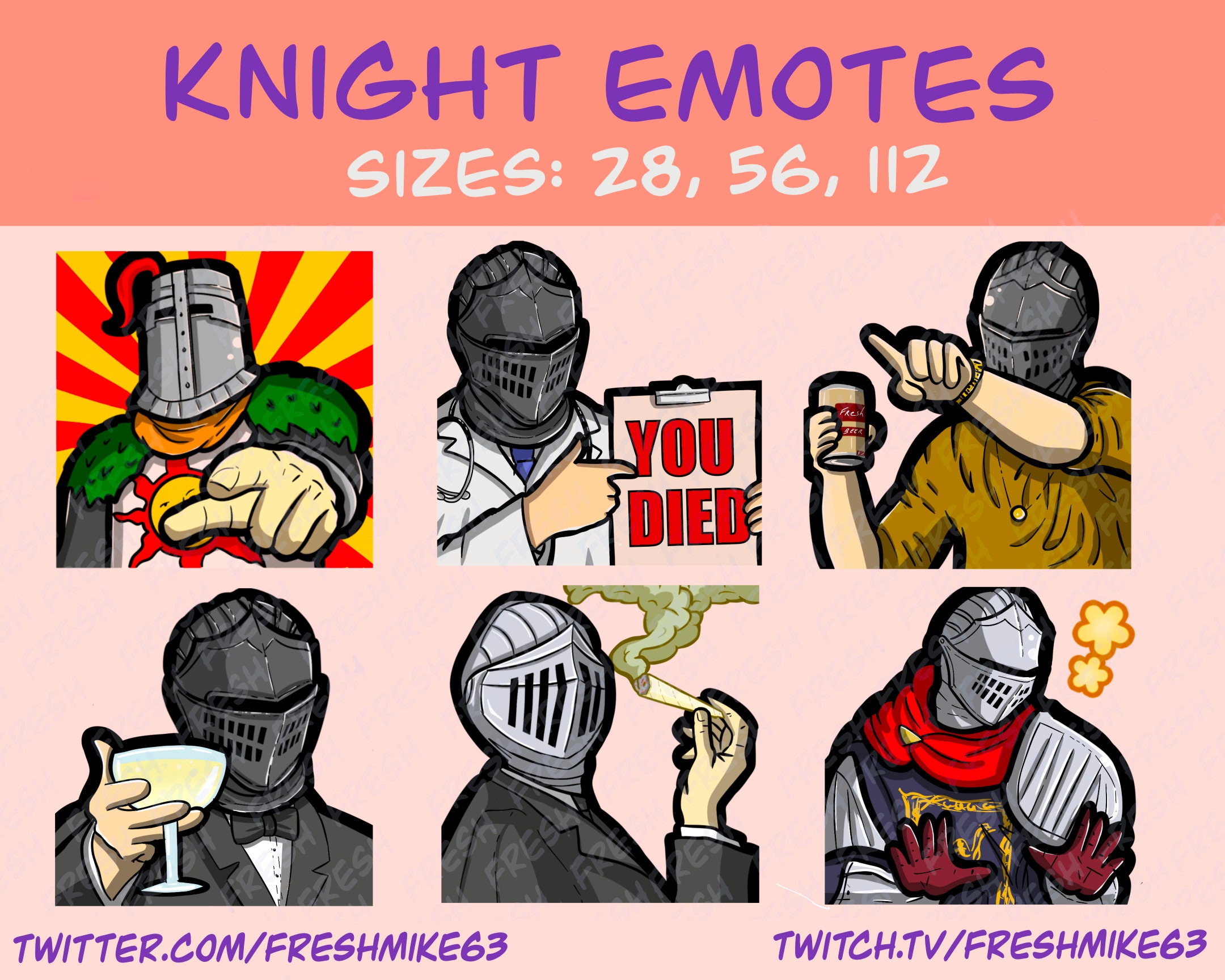 Soulsborn Emotes | Knight Emotes | Emotes | Twitch Emote | Youtube ...