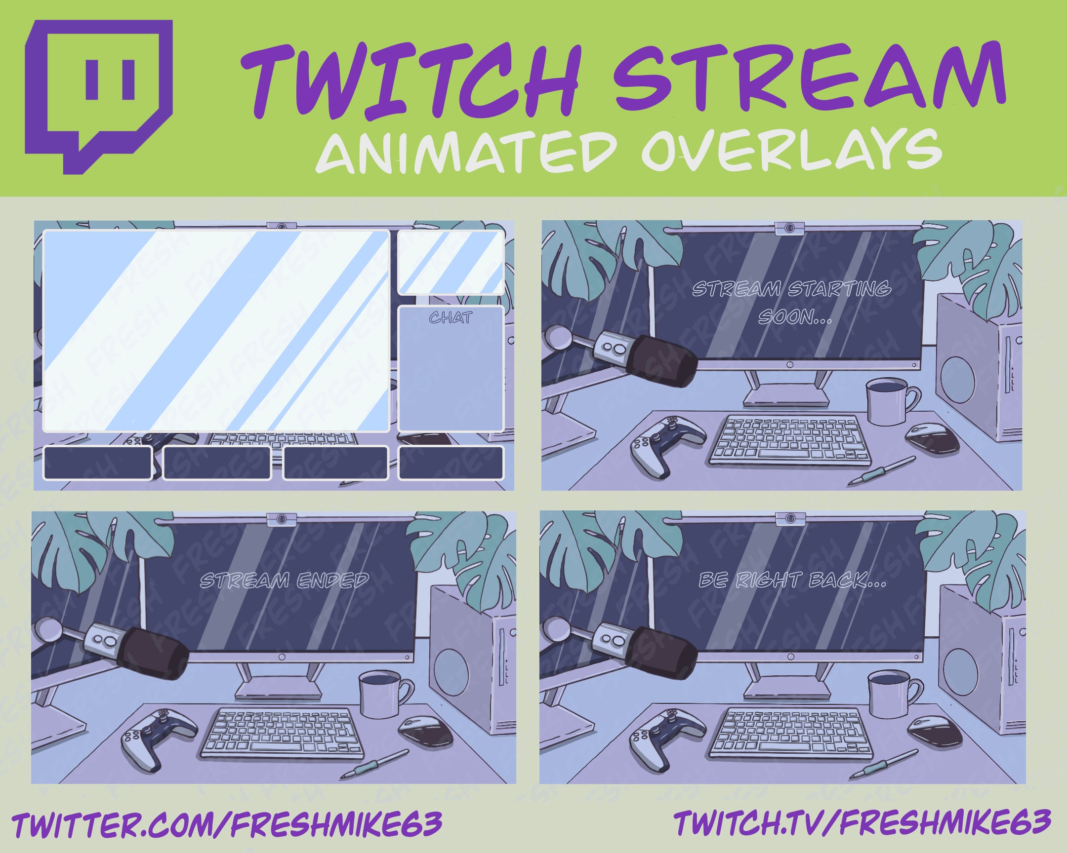 Animated Lofi Gaming Desk/ Switch Twitch Overlays and Scenes /stream ...