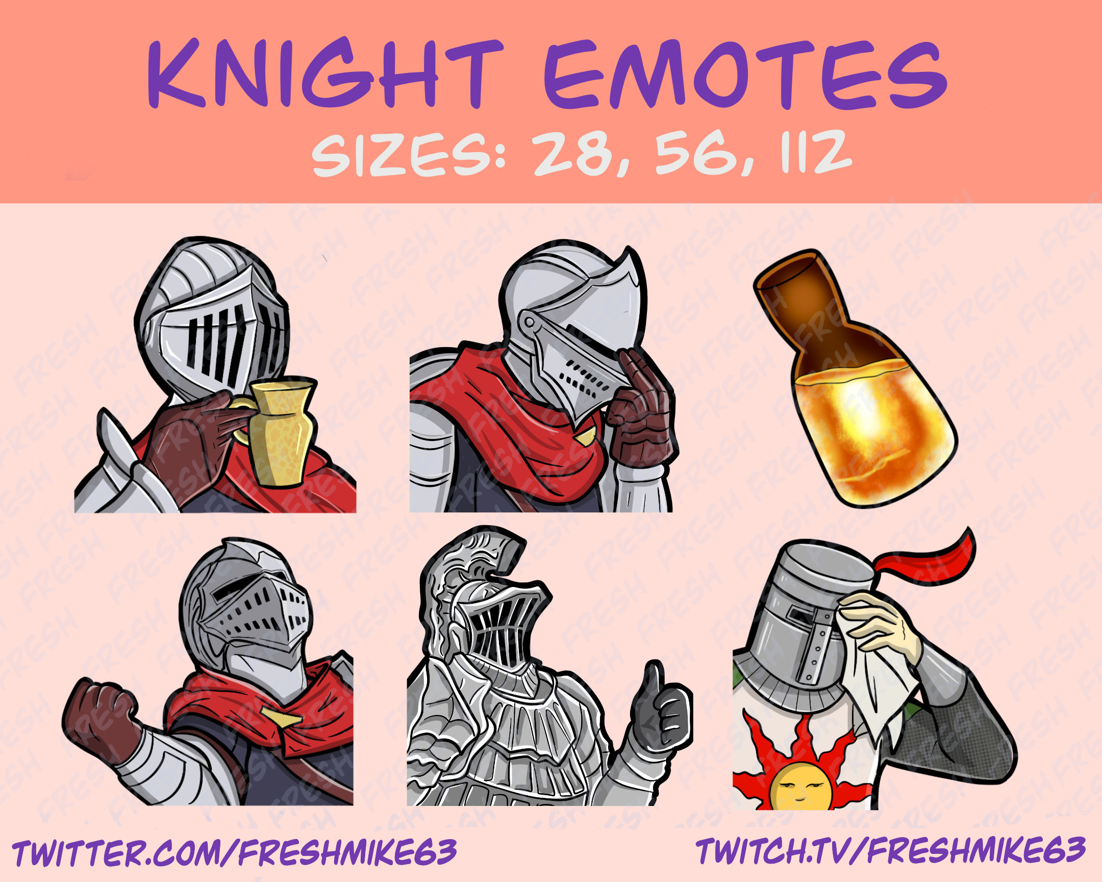 Soulsborn Emotes | Knight Emotes | Emotes | Twitch Emote | Youtube ...