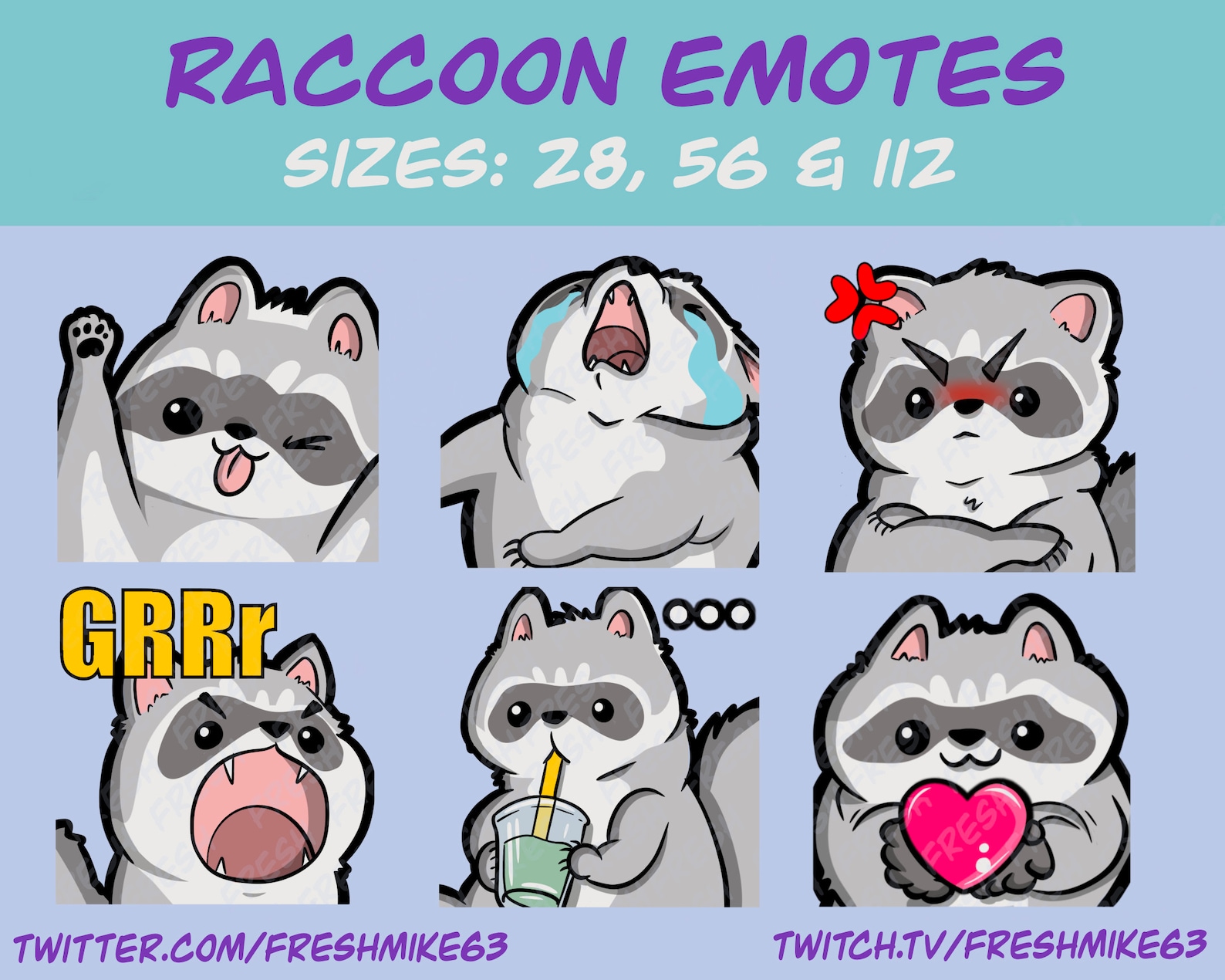 Racoon Emotes , Cute Racoon Emotes, Twitch Emotes, Discord Emotes ...