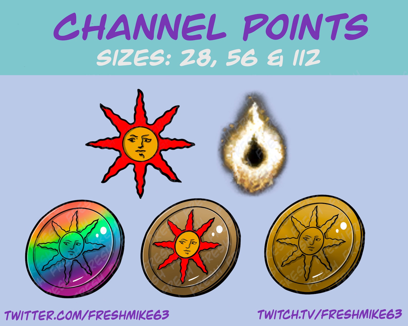 Souls Born Channel Point Badges | Sun Light Medal Icon | Channel Point ...