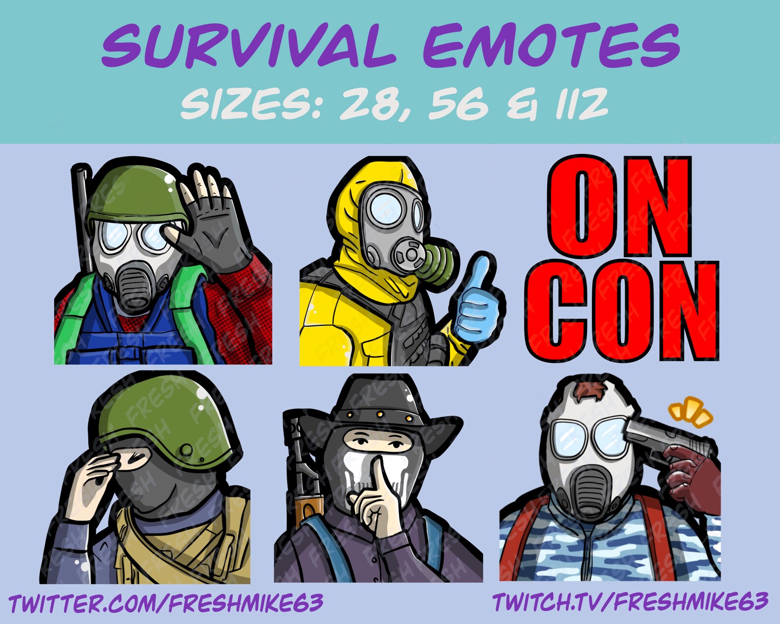 Survival Emotes | Zombie Emotes | Open World Emotes | Twitch Emote ...