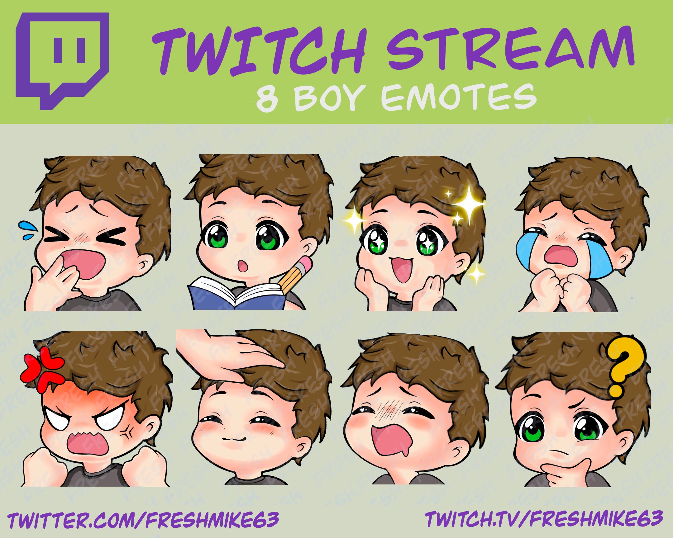 Boy Twitch Emotes, 8 Boy Emotes, Twitch Emotes, Discord Emotes, YouTube ...