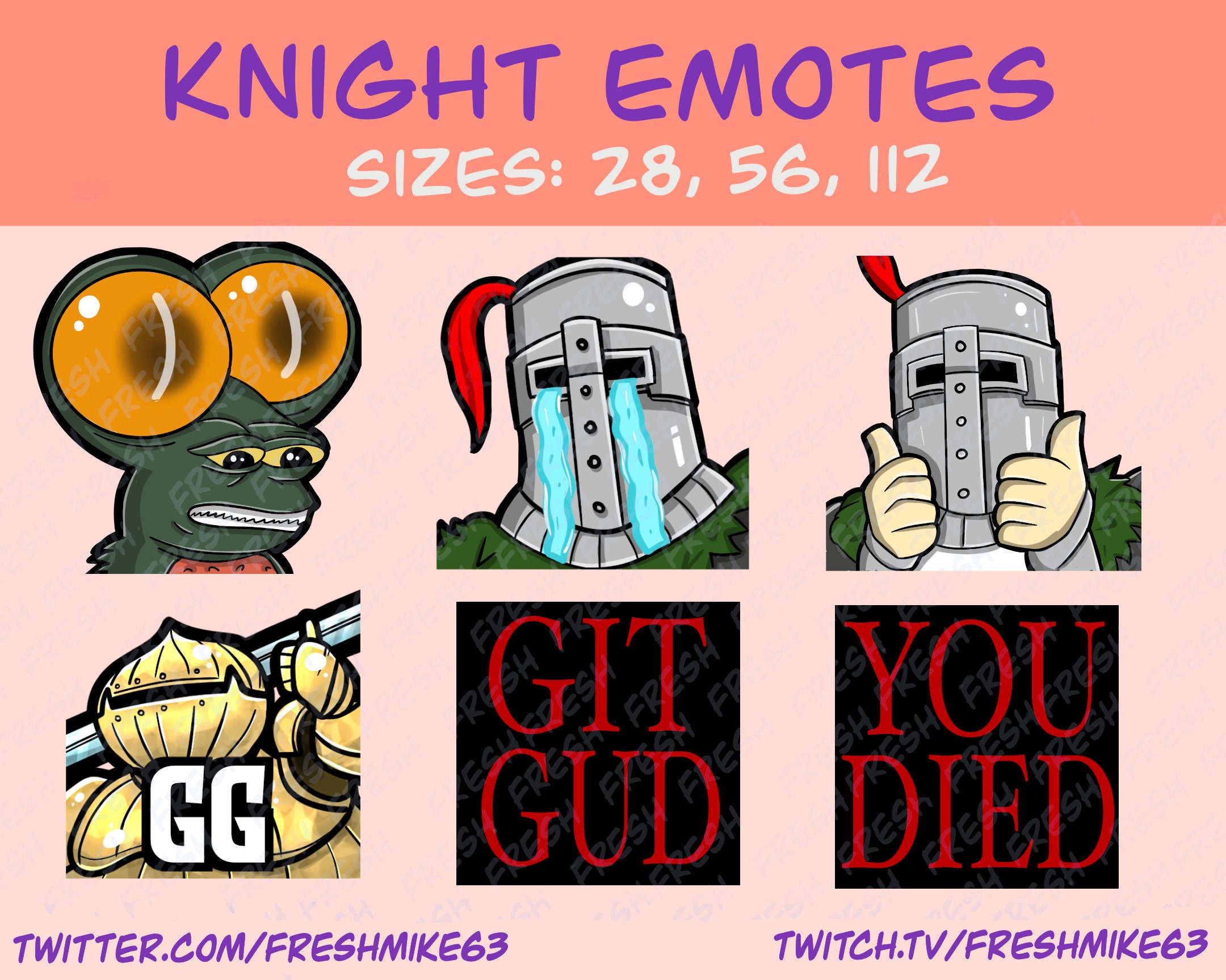 Soulsborn Emotes | Knight Emotes | Emotes | Twitch Emote | Youtube ...