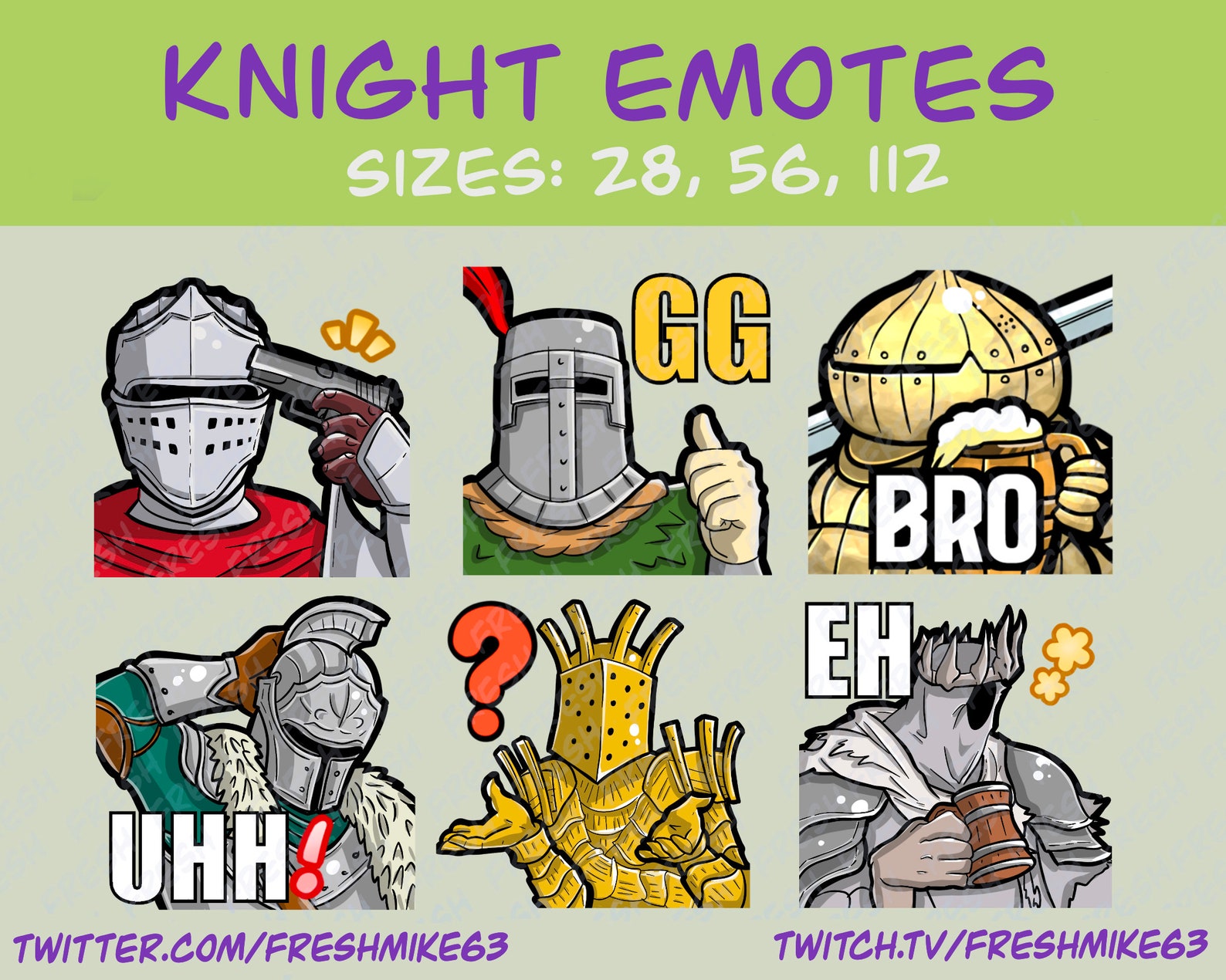 Souls Like Emotes | Knight Emotes | Emotes | Twitch Emote | Youtube ...