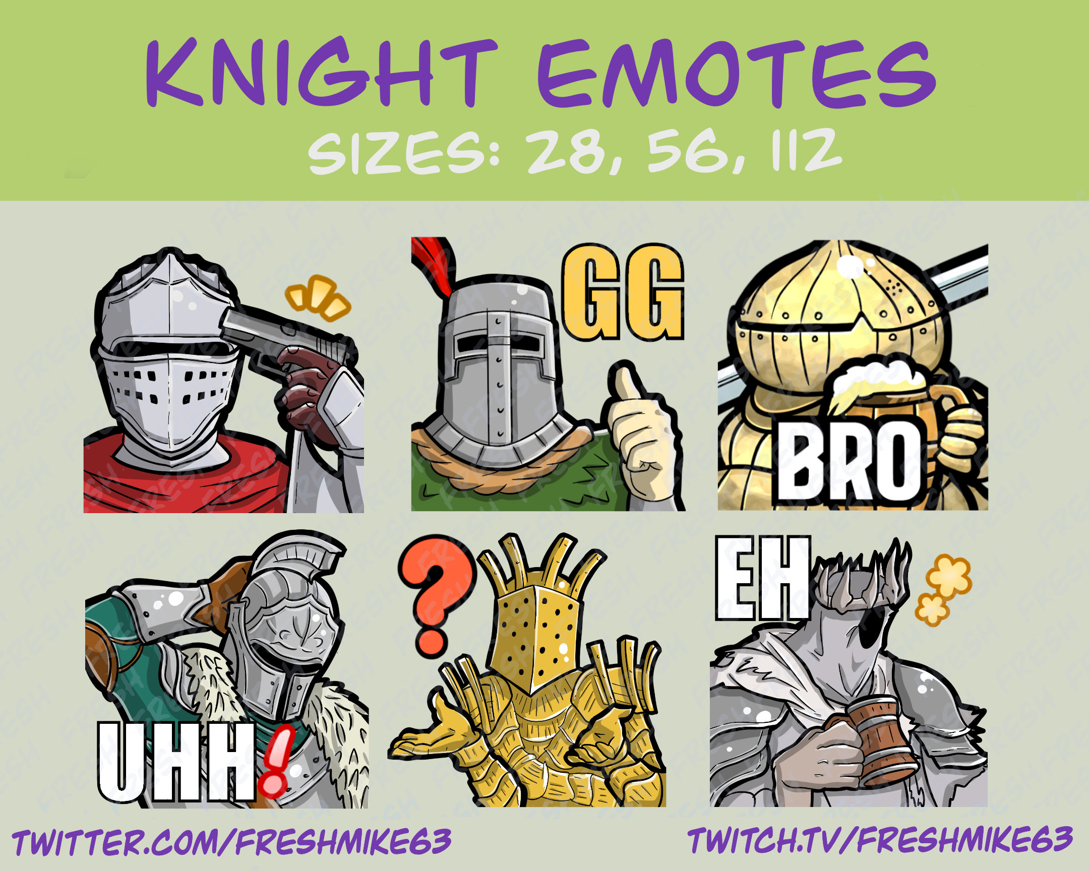 Souls Like Emotes | Knight Emotes | Emotes | Twitch Emote | Youtube ...
