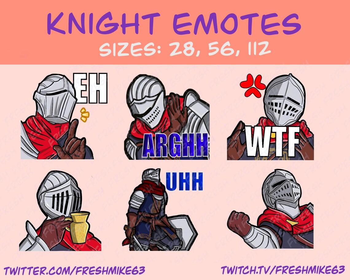 Soulsborn Emotes Knight Emotes Emotes Twitch Emote - Etsy