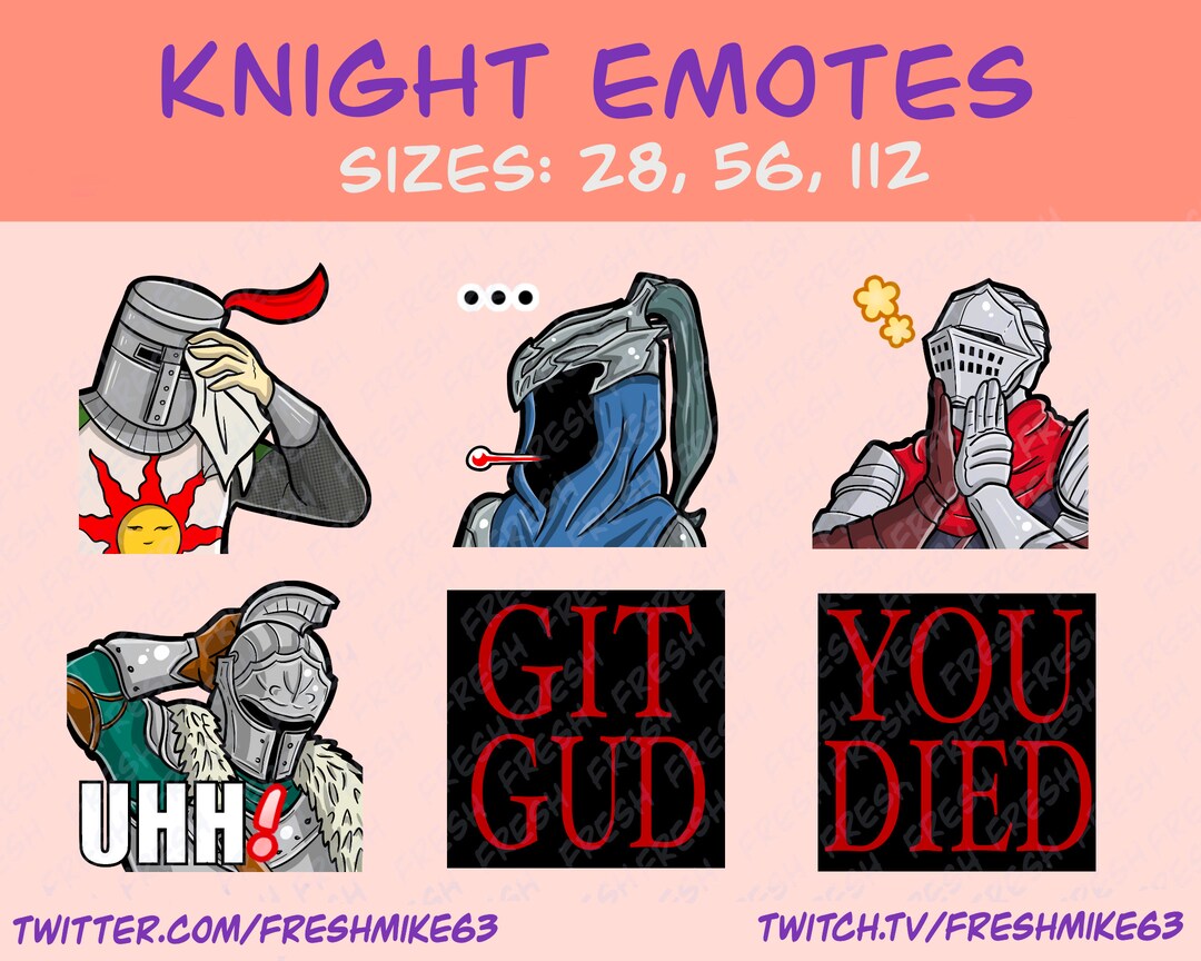 Soulsborn Emotes | Knight Emotes | Emotes | Twitch Emote | Youtube ...