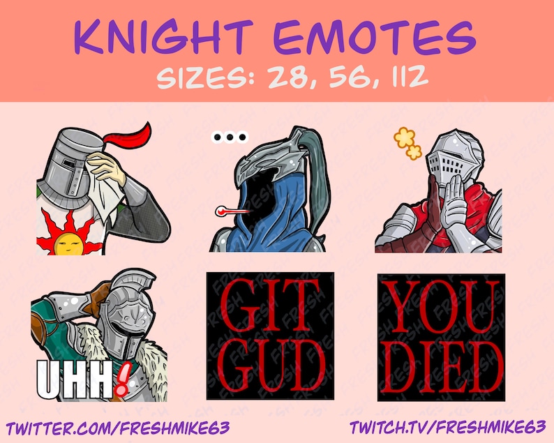Soulsborn Emotes | Knight Emotes | Emotes | Twitch Emote | Youtube ...