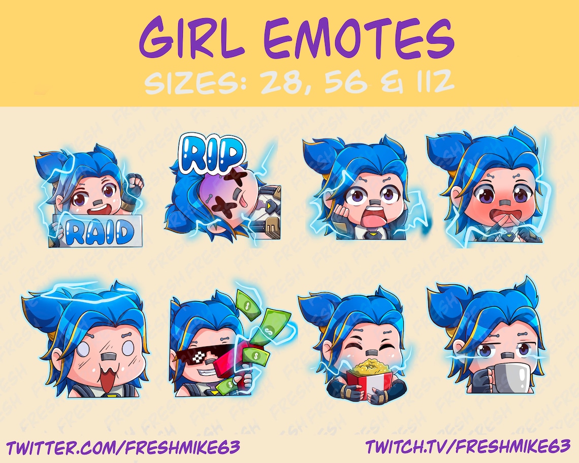 Girl Emotes | Neon Emotes | Emotes | Twitch Emote | Youtube Emote ...