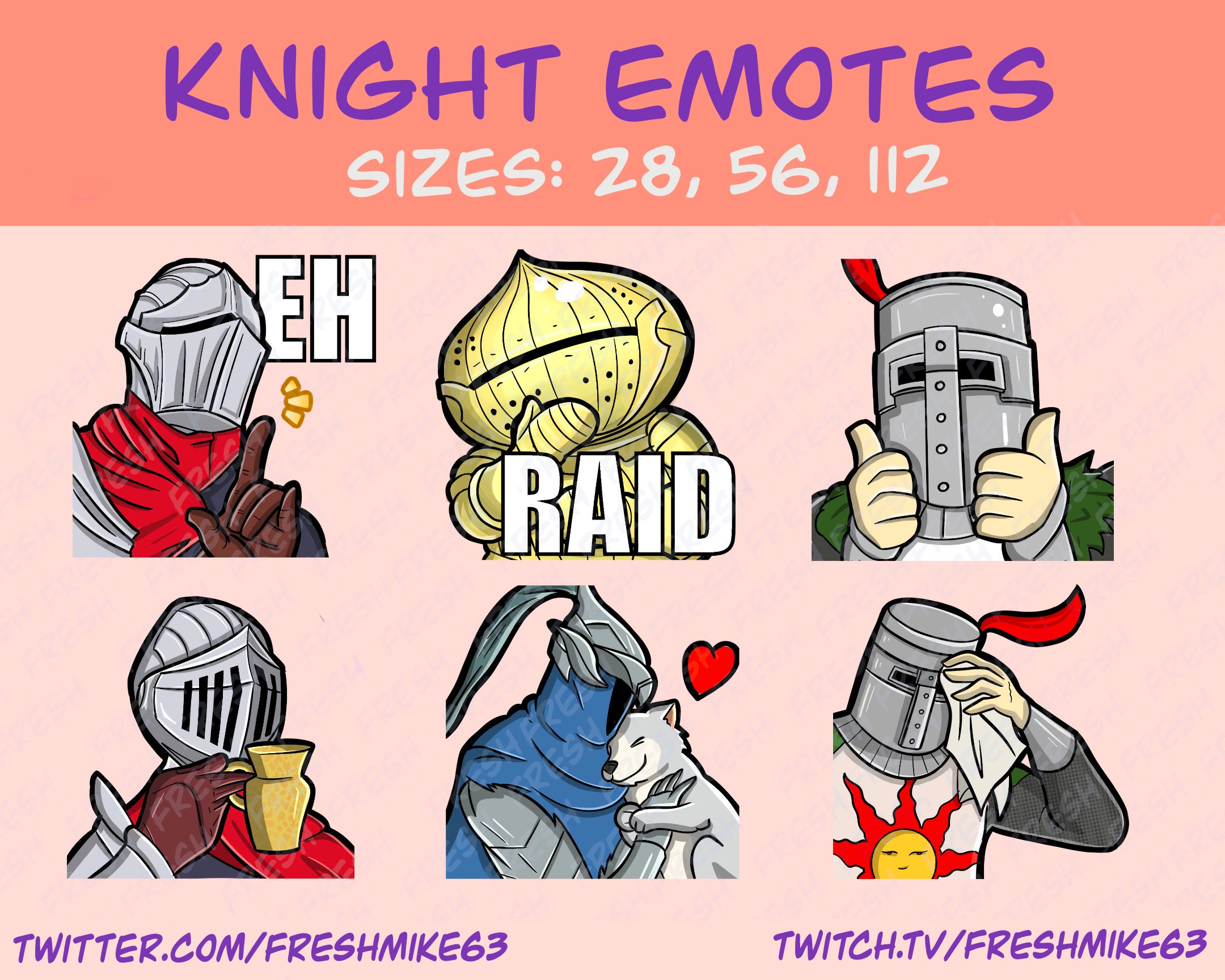Soulsborn Emotes | Knight Emotes | Emotes | Twitch Emote | Youtube ...