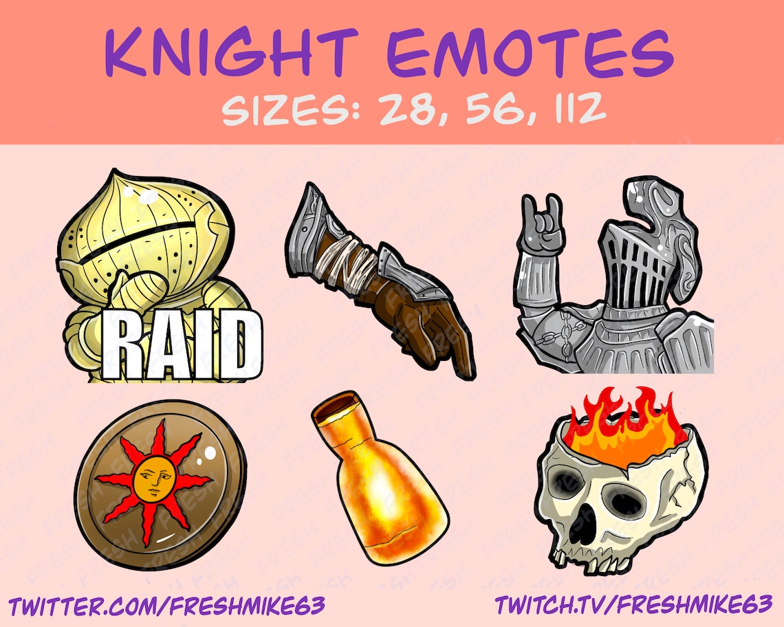 20 Pack Knight Emotes | Soulsborn Emotes | Knight Emotes | Emotes ...