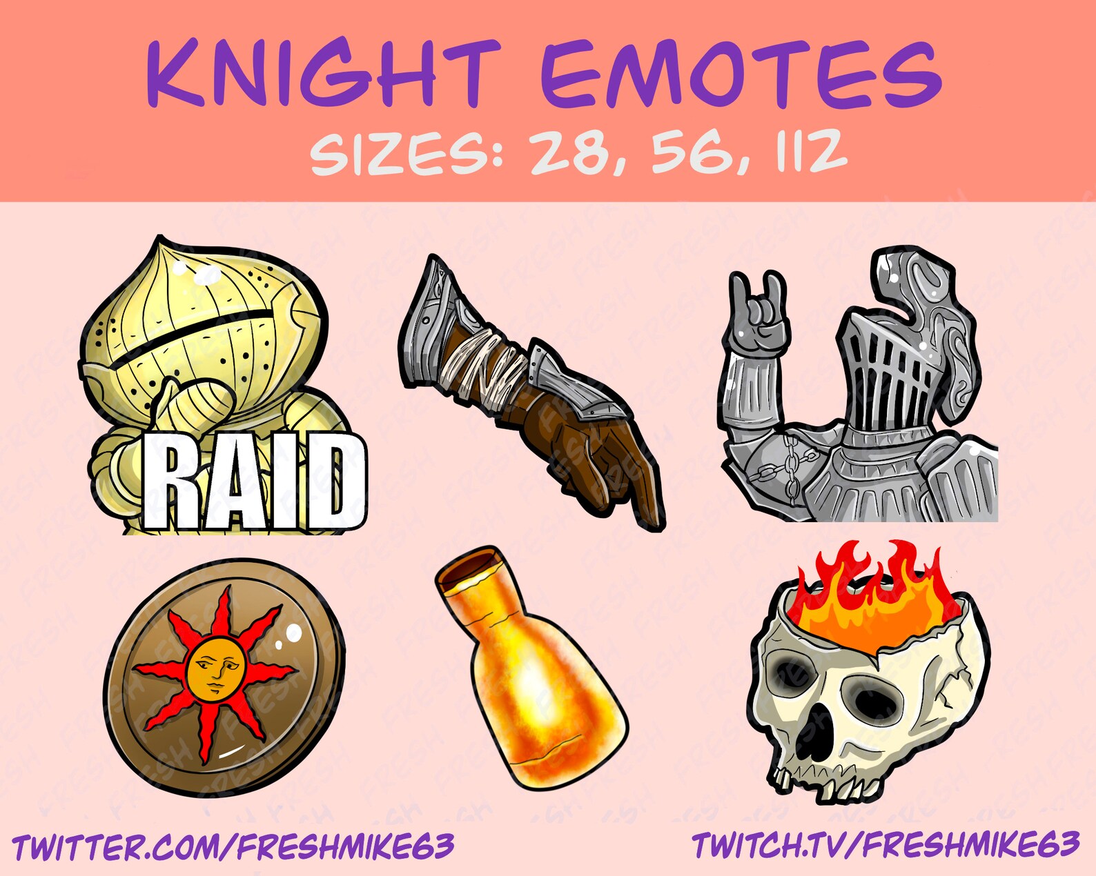 20 Pack Knight Emotes | Soulsborn Emotes | Knight Emotes | Emotes ...