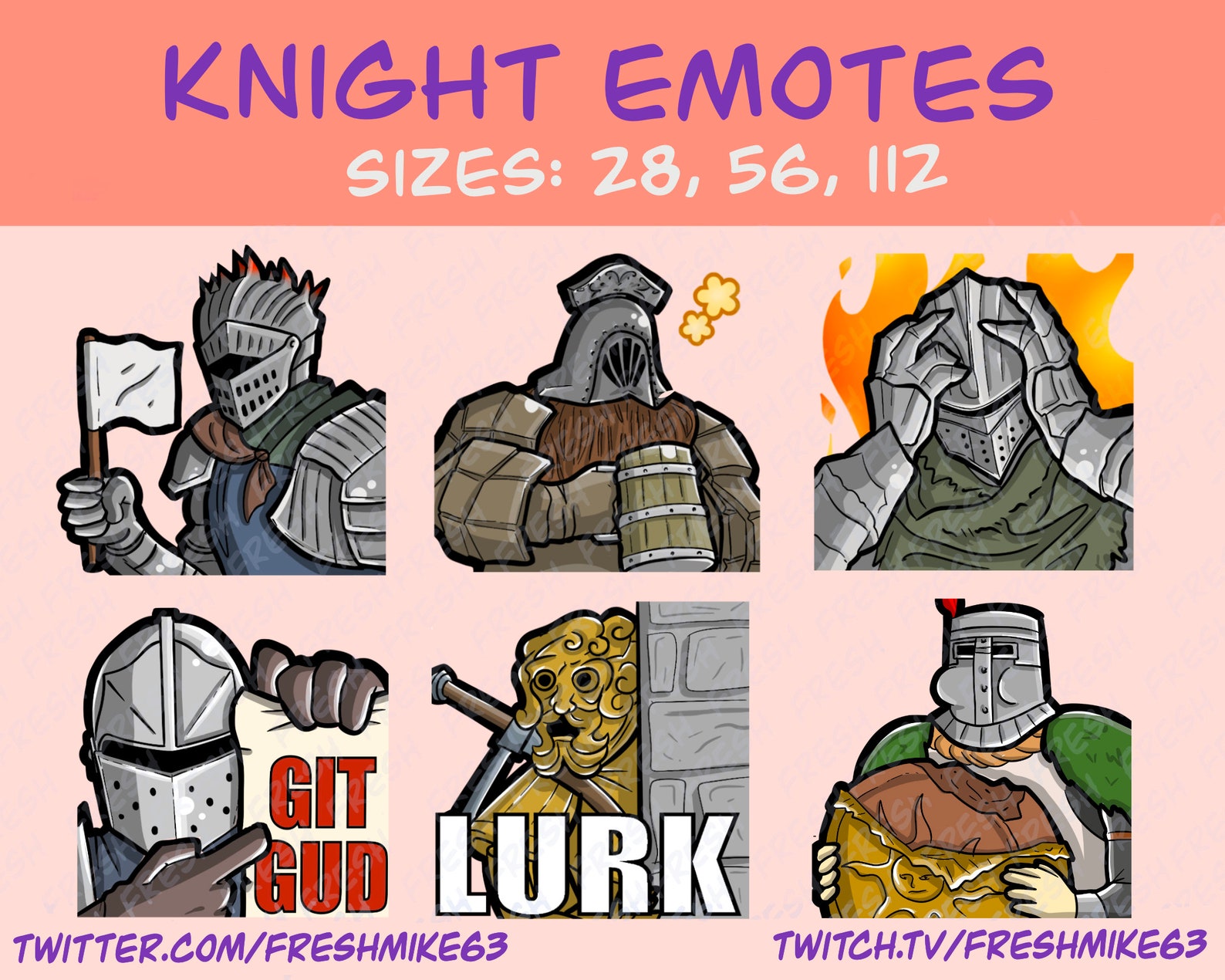Soulsborn Emotes | Knight Emotes | Emotes | Twitch Emote | Youtube ...