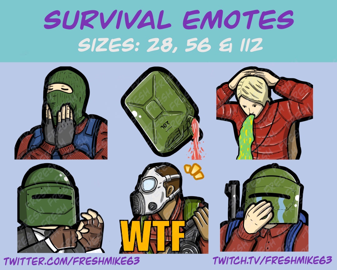 Survival Emotes | Zombie Emotes | Open World Emotes | Twitch Emote ...