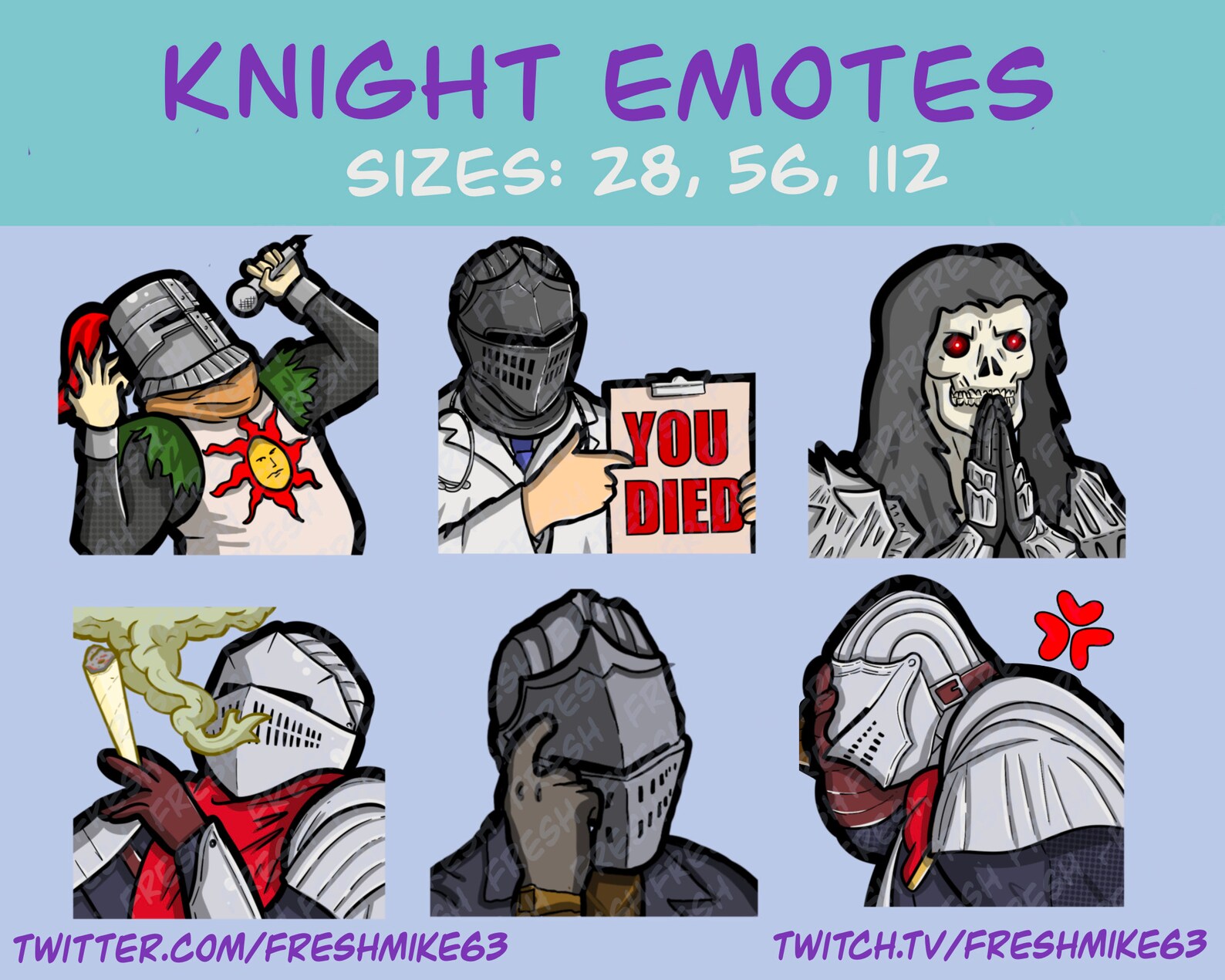 Soulsborn Emotes | Knight Emotes | Emotes | Twitch Emote | Youtube ...