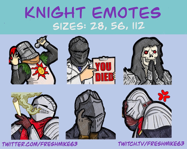 Soulsborn Emotes | Knight Emotes | Emotes | Twitch Emote | Youtube ...
