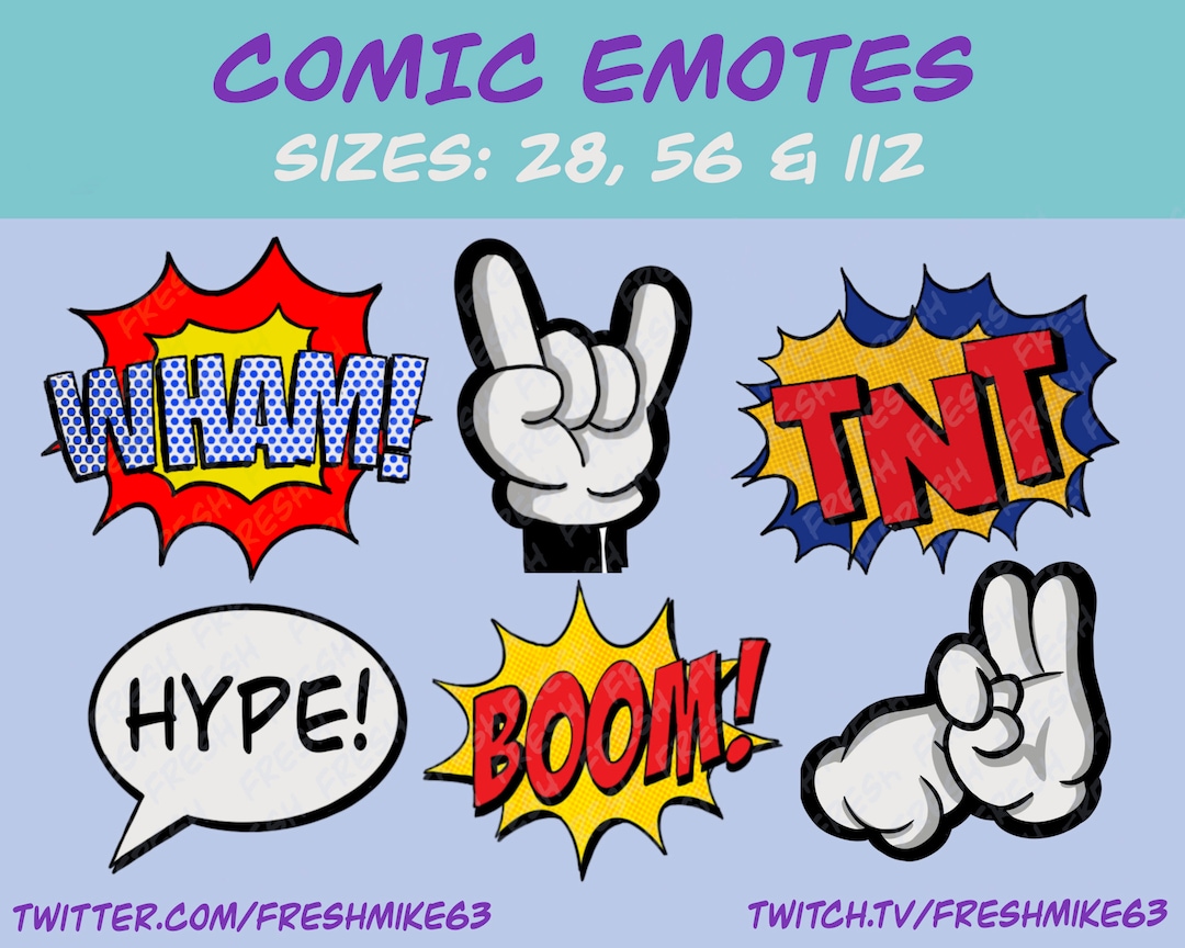 Comic Emotes | Emote Pack | Twitch Emote | Youtube Emote | Discord ...