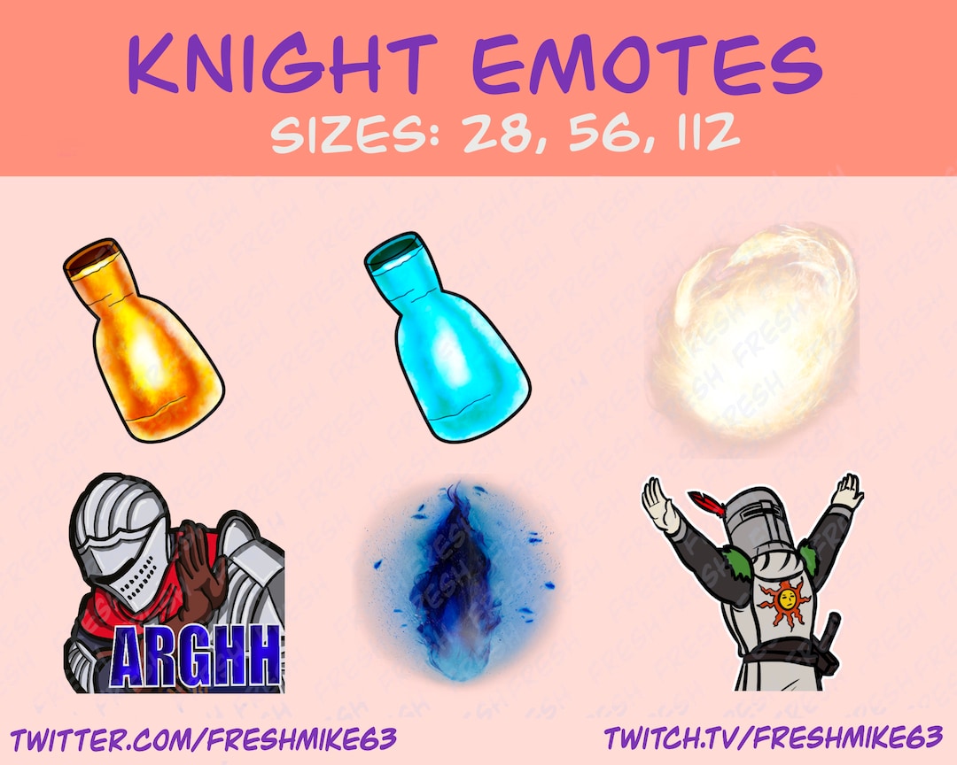 20 Pack Knight Emotes | Soulsborn Emotes | Knight Emotes | Emotes ...