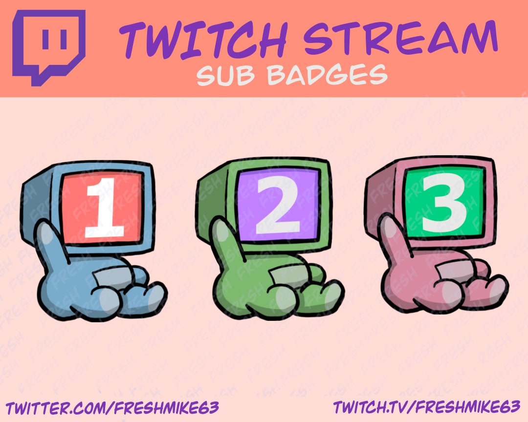Twitch Sub Badges Emotes // Custom Badges for Streamers / Tele Blue ...