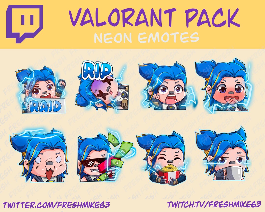 Buy Neon Valorant Emotes Valorant Emotes Neon Valorant Chibi Online in ...