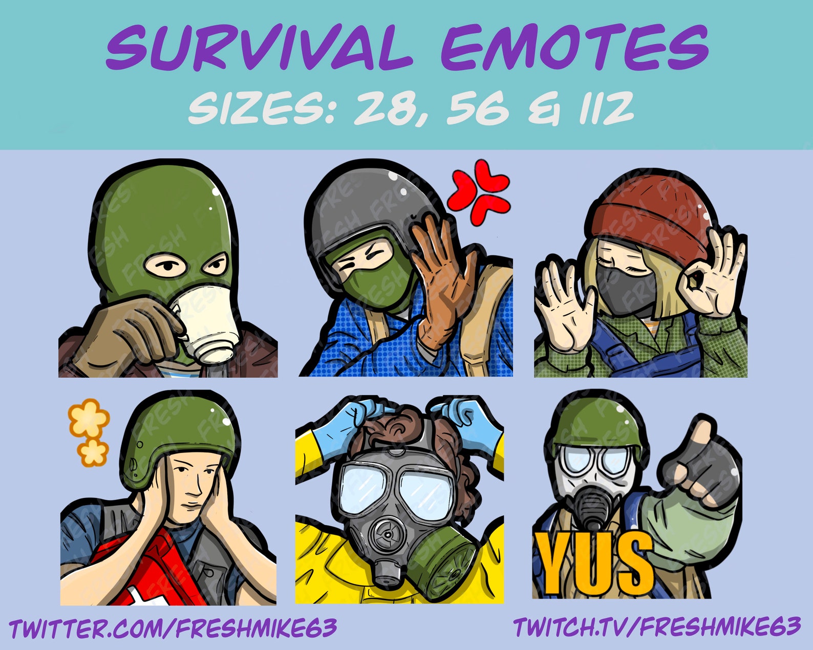 Survival Emotes | Zombie Emotes | Open World Emotes | Twitch Emote ...