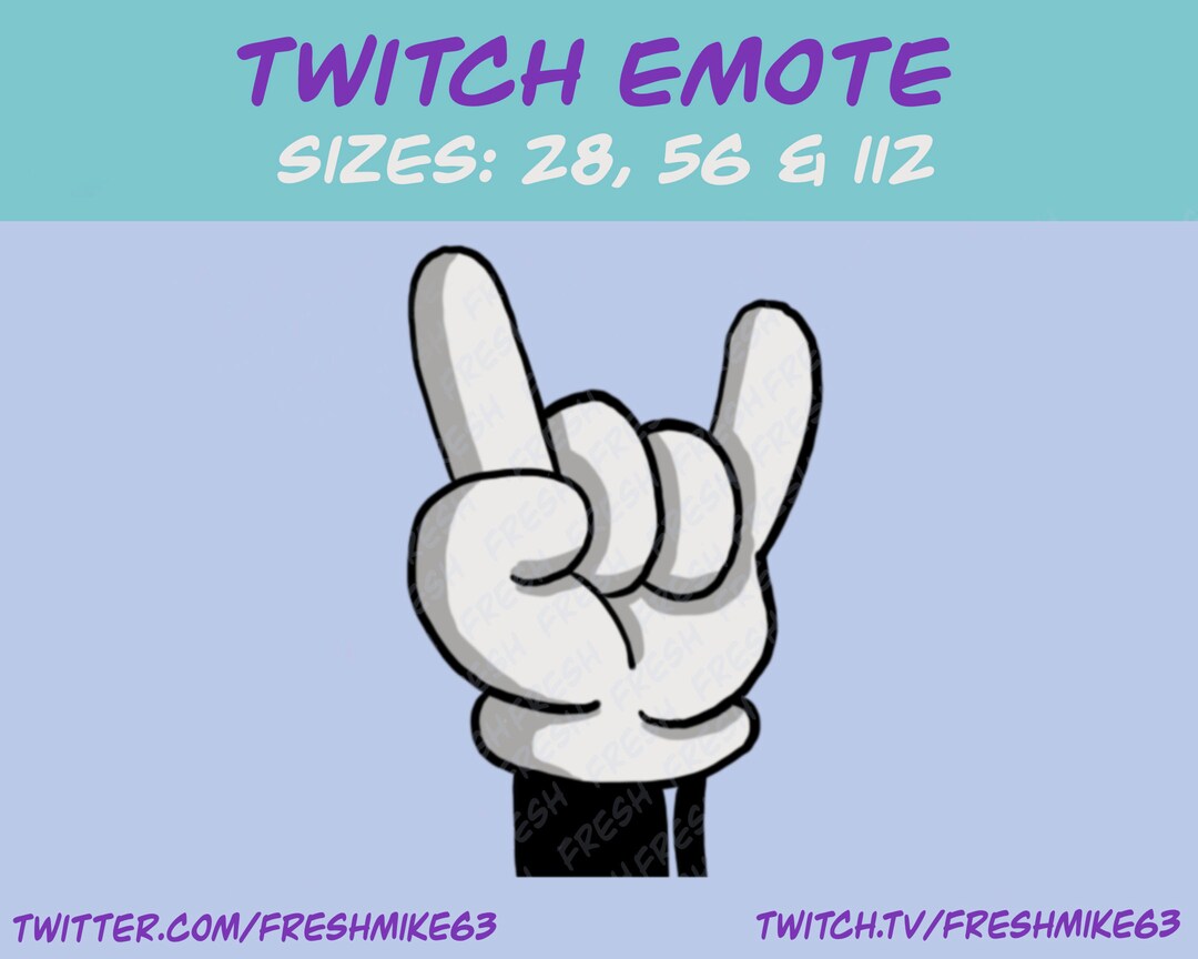 Rock Hand Emote | Celebration Twitch Emote | Youtube Emote | Discord ...