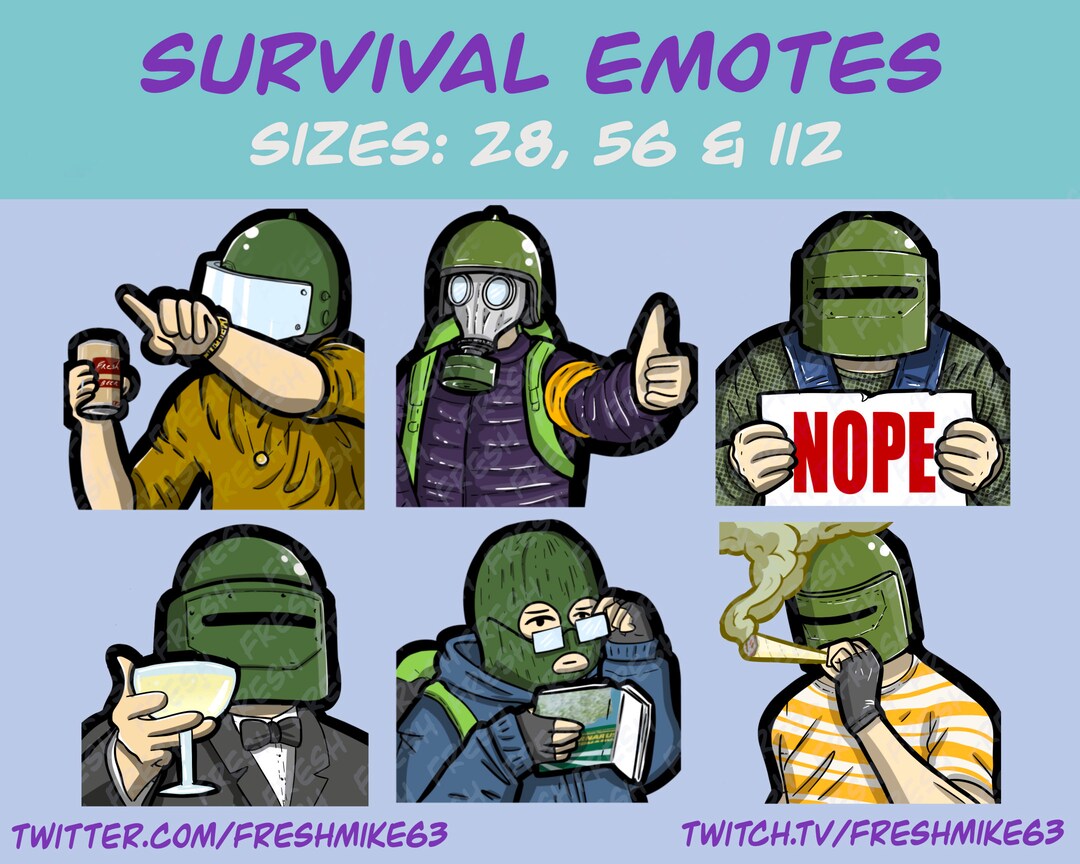 Survival Emotes | Zombie Emotes | Open World Emotes | Twitch Emote ...