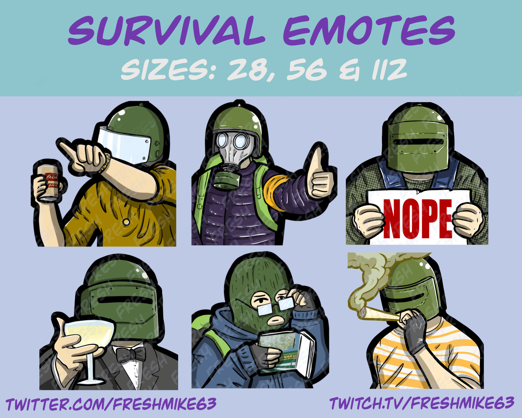 Survival Emotes | Zombie Emotes | Open World Emotes | Twitch Emote ...