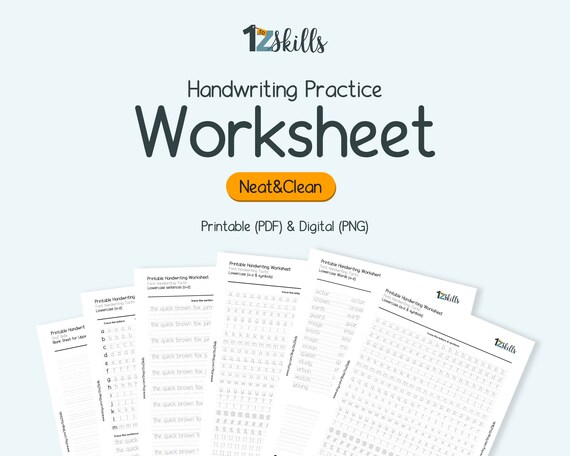Printable Handwriting Worksheet 10 Pages Blank Writing - Etsy