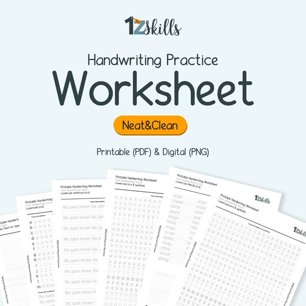 Handwriting Worksheet - Etsy Canada
