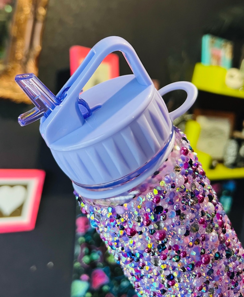 PURPLE DREAM Tumbler / Water Bottle Embellished With Stunning Sparkling ...