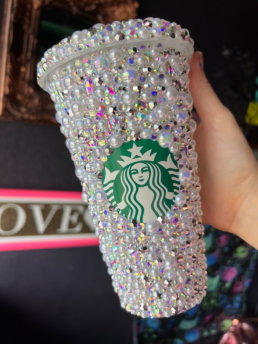 BEDAZZLED ICED BLING Tumbler Cold Cup With Gorgeous Ab Crystals ...