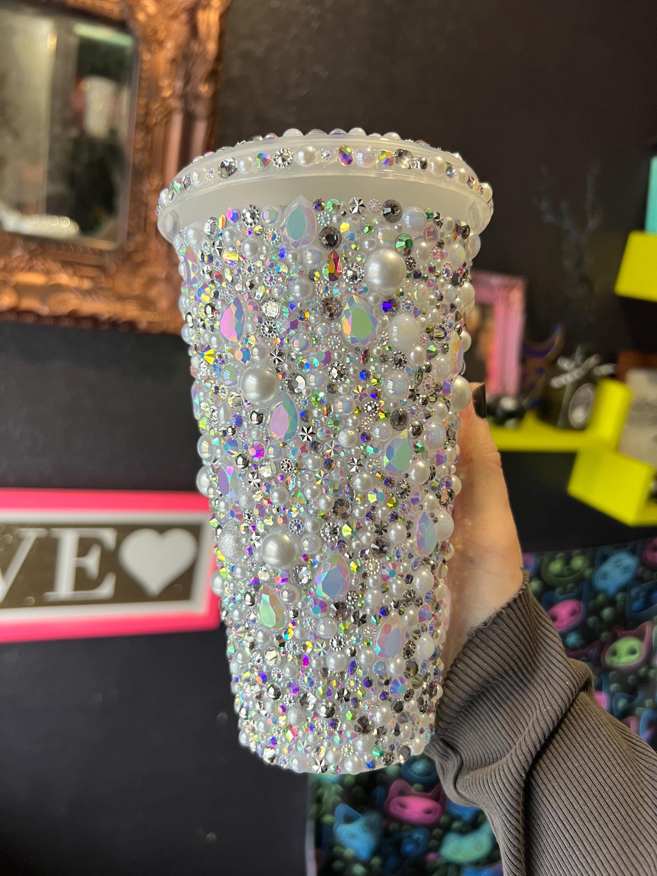 ICE SPARKLES Tumbler Water Bottle Drenched in Exquisite Crystals ...