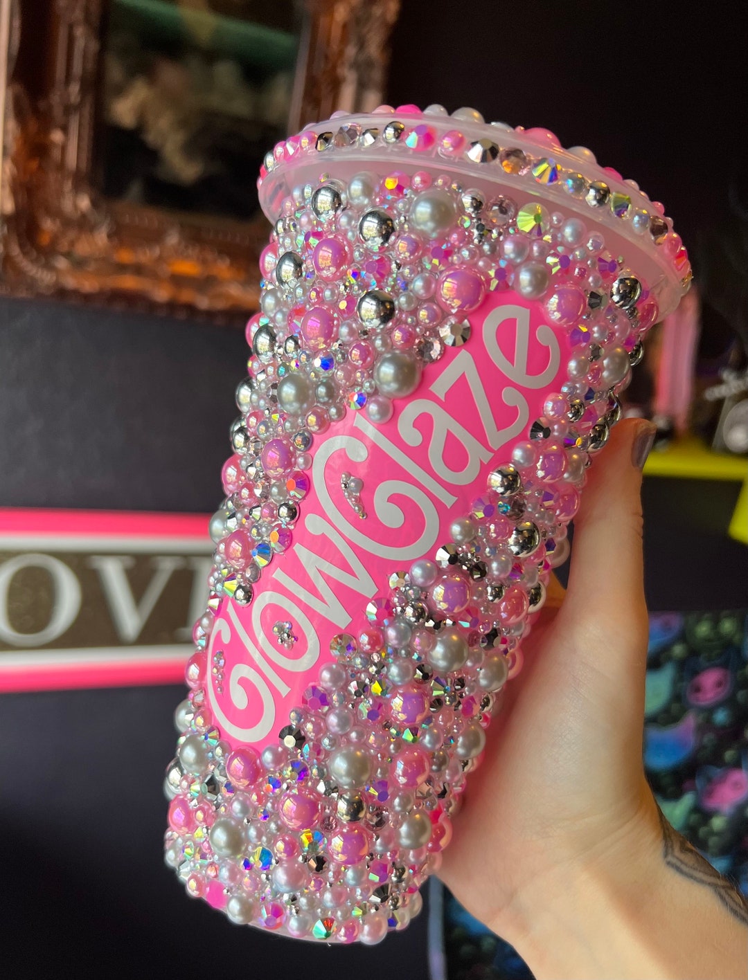 PERSONALISED Rhinestone Tumbler / Cold Cup Blinged Out With Gorgeous ...