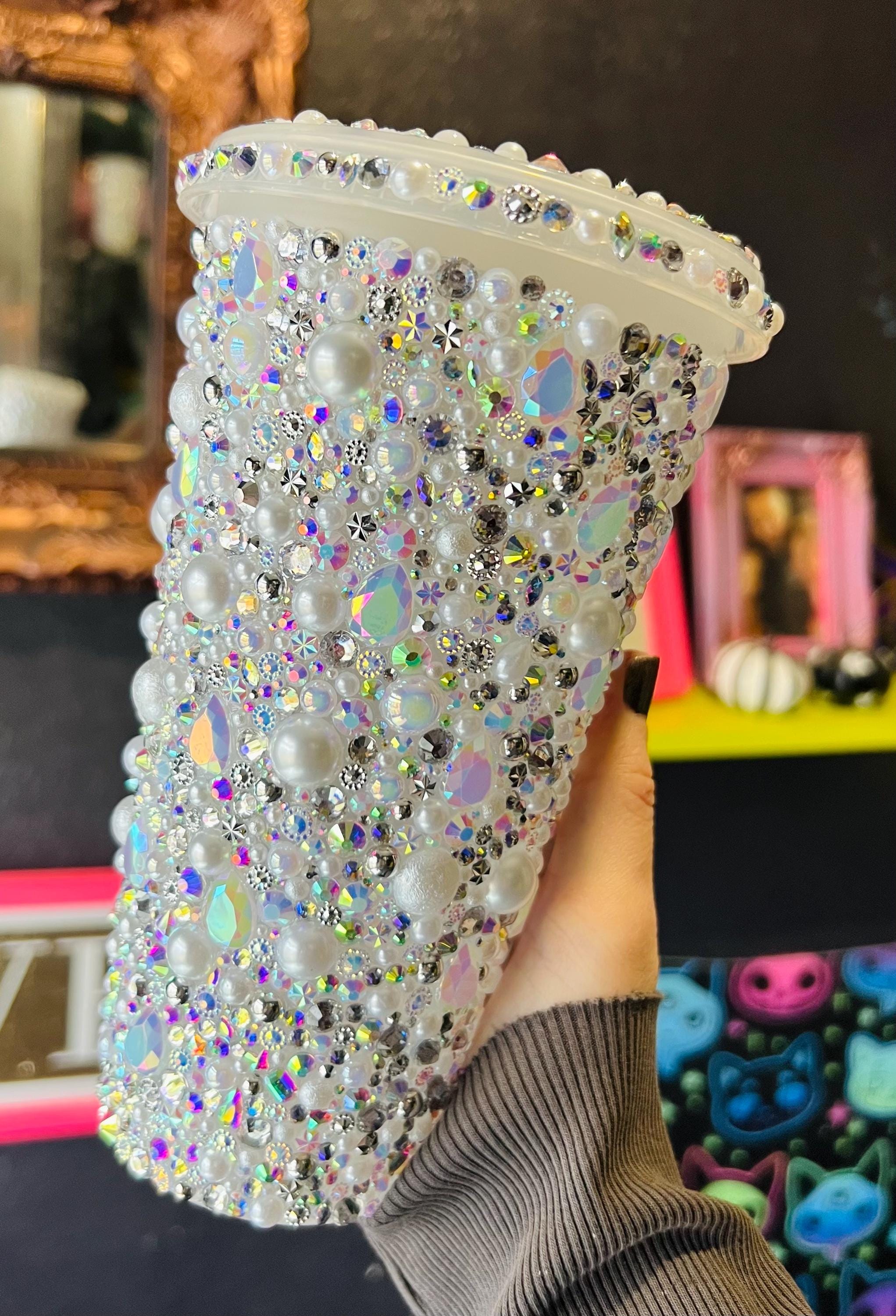 ICE SPARKLES Tumbler Water Bottle Drenched in Exquisite Crystals ...
