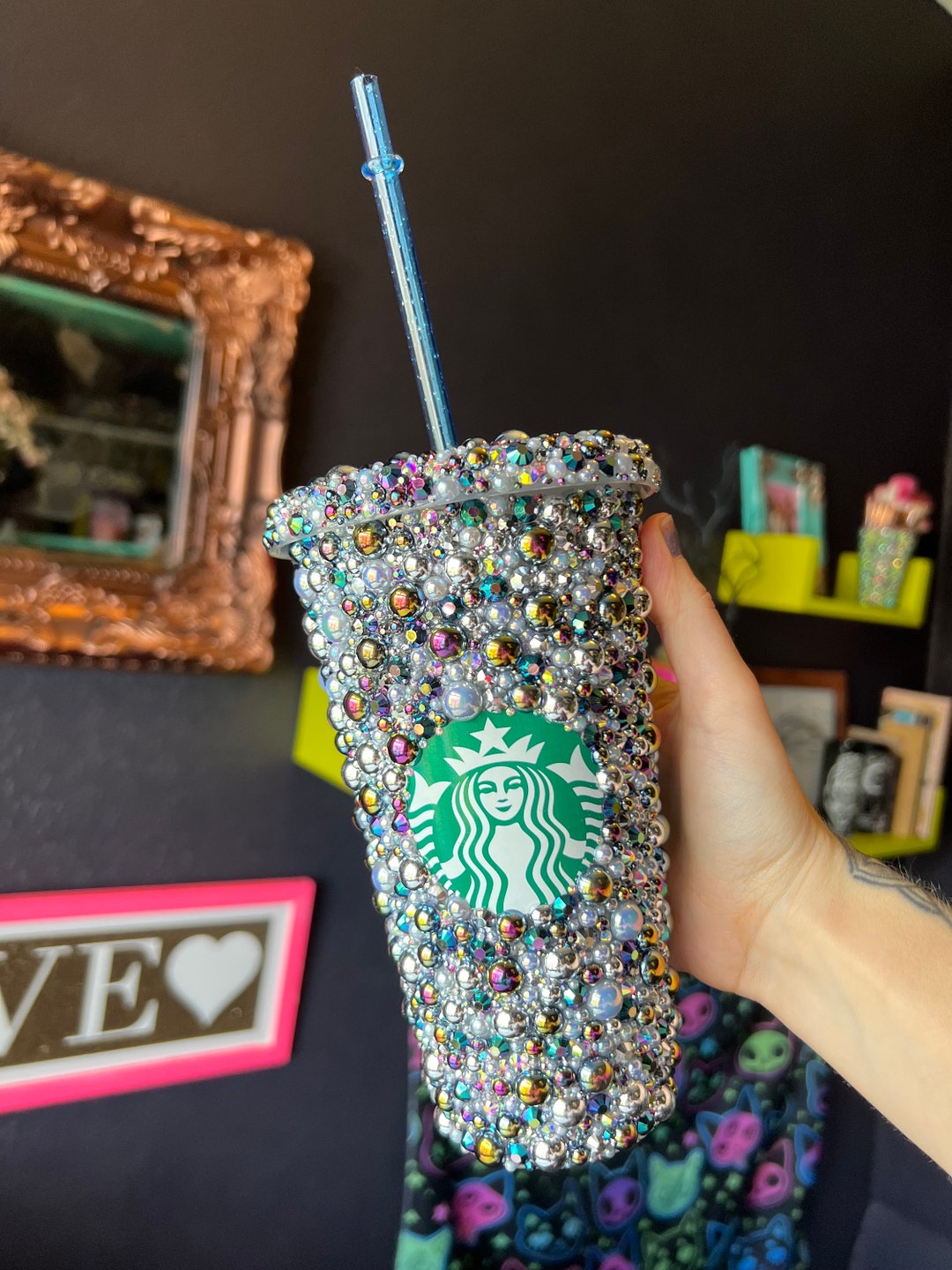 Gothic Princess X STARBUCKS Tumbler Cold Cup With Silver Rainbow Pearls ...
