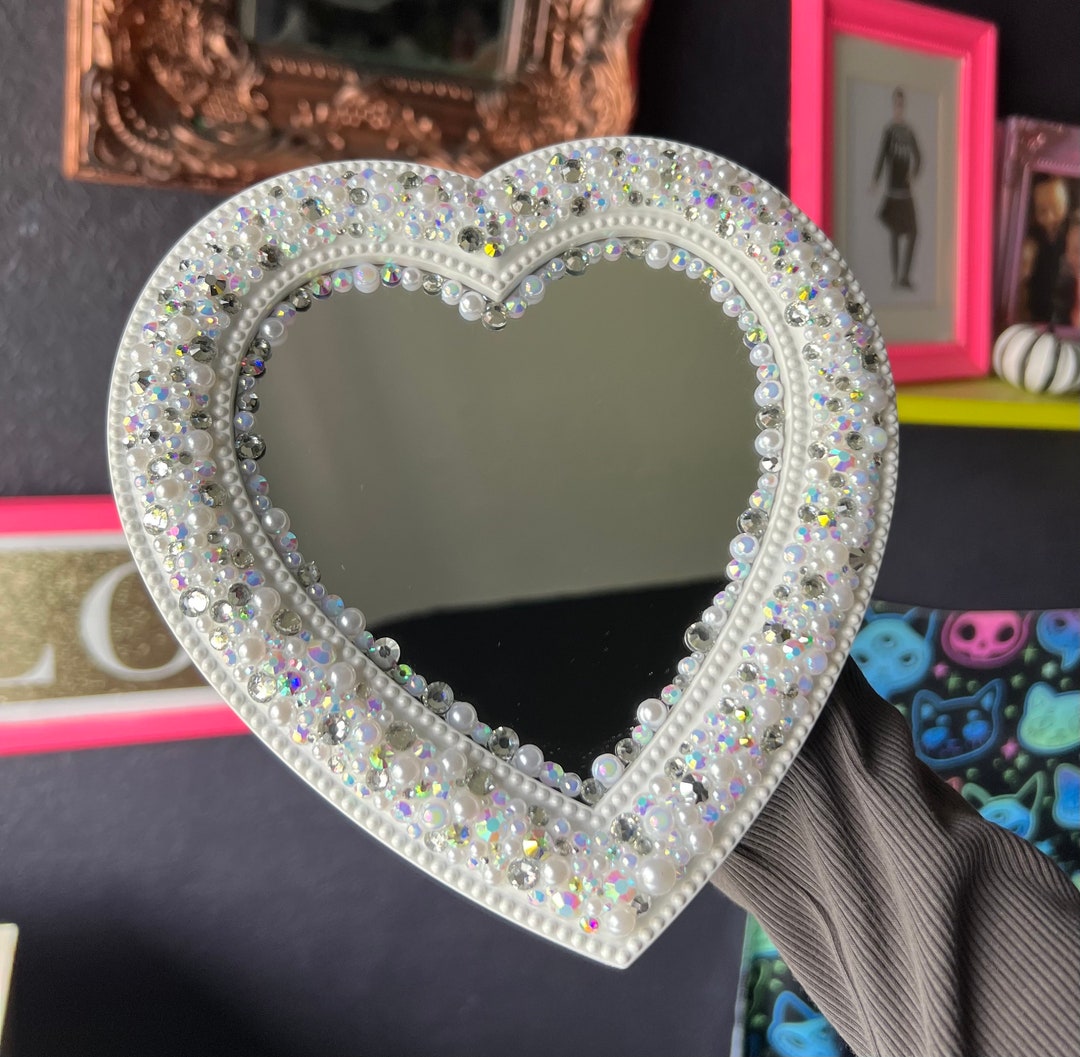 ICE PRINCESS HEART Mirror With Crystals, Pearls and Gorgeous ...