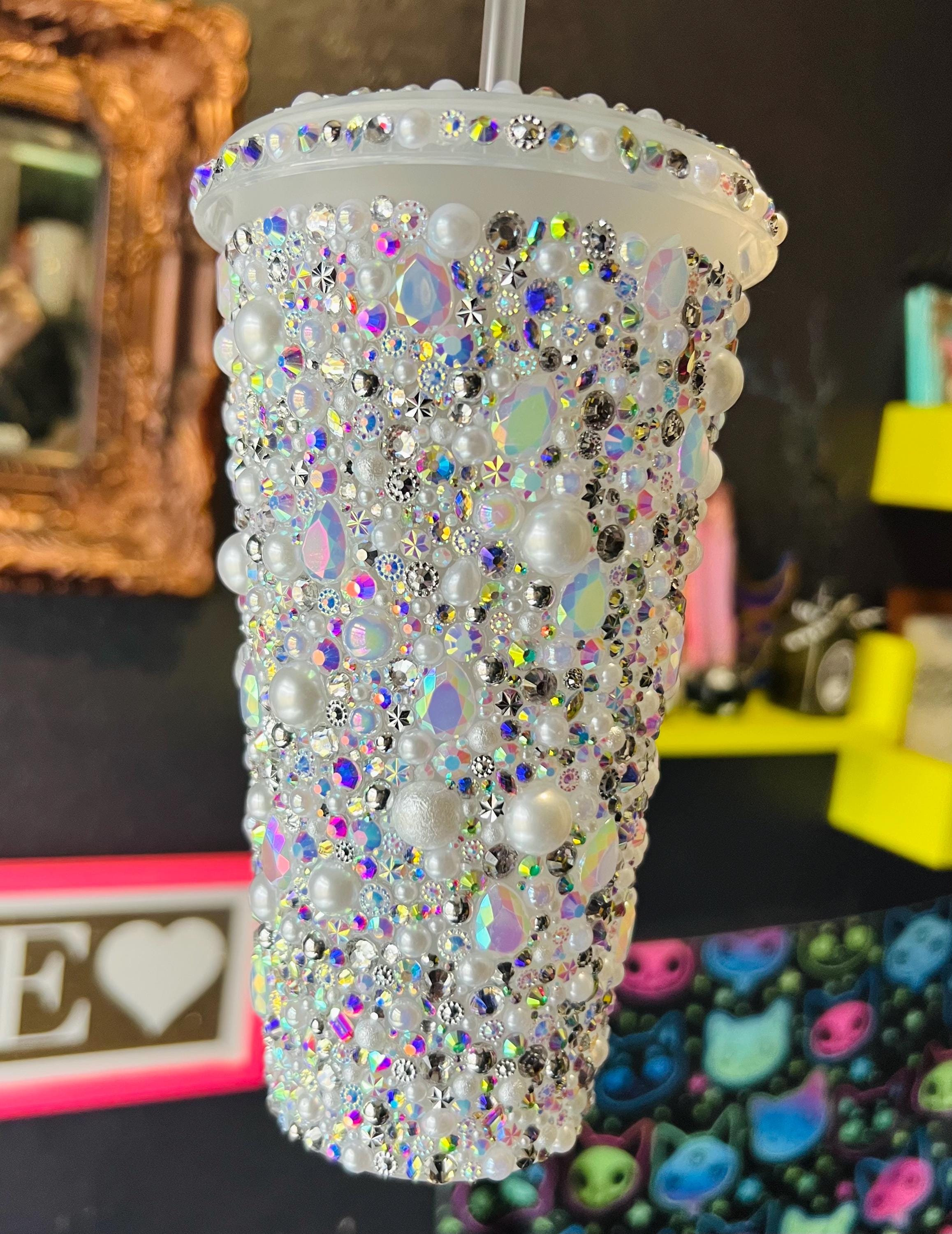 ICE SPARKLES Tumbler Water Bottle Drenched in Exquisite Crystals ...