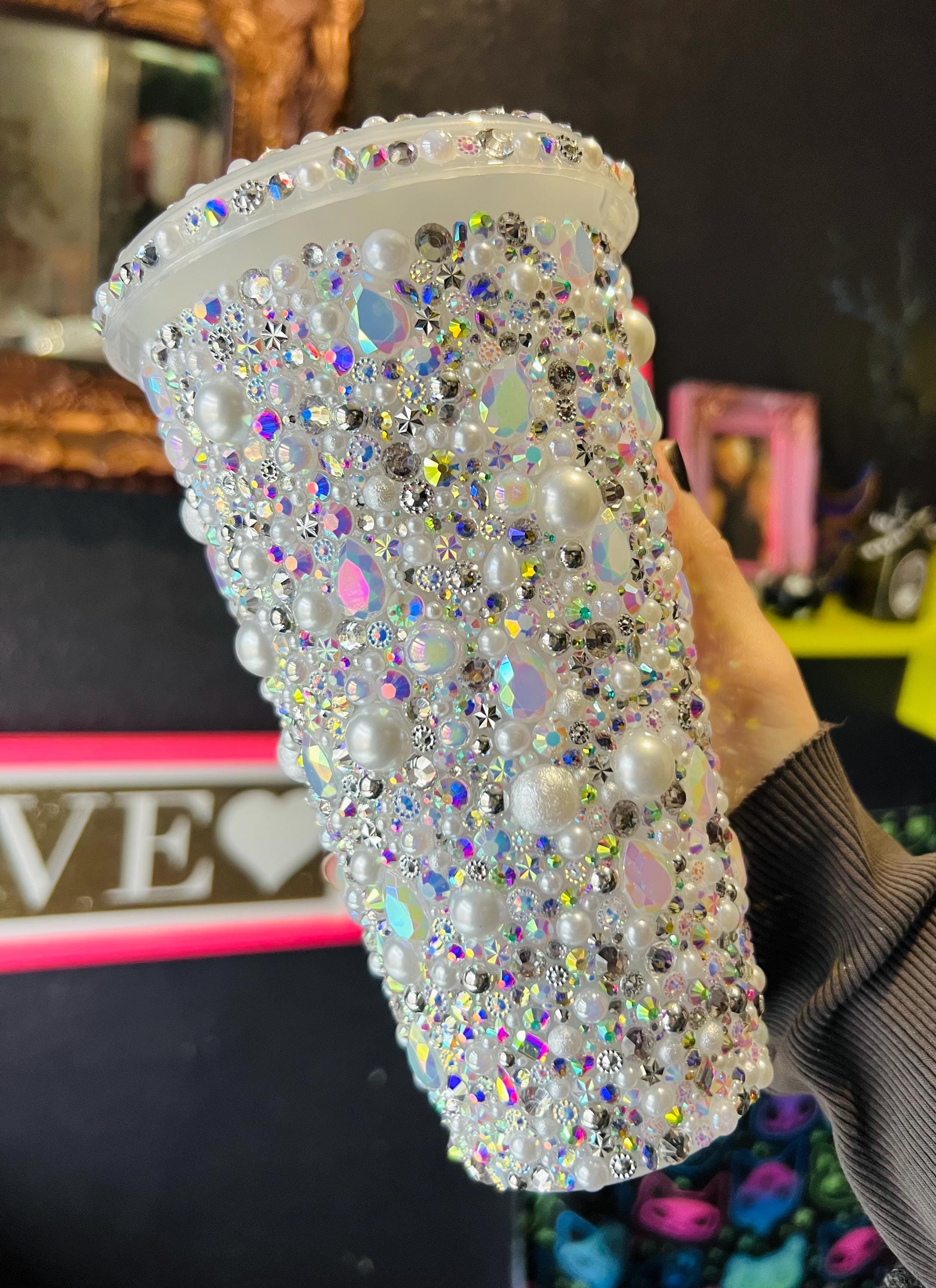 ICE SPARKLES Tumbler Water Bottle Drenched in Exquisite Crystals ...