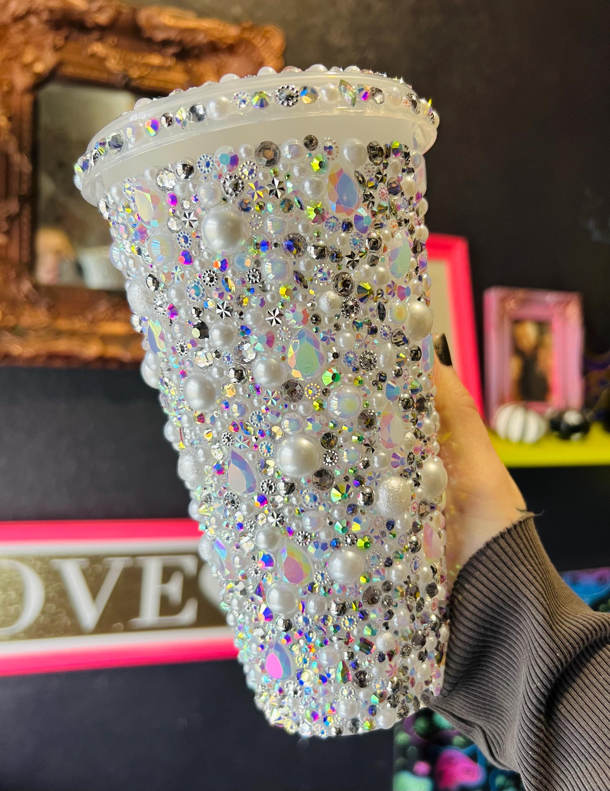 ICE SPARKLES Tumbler Water Bottle Drenched in Exquisite Crystals ...