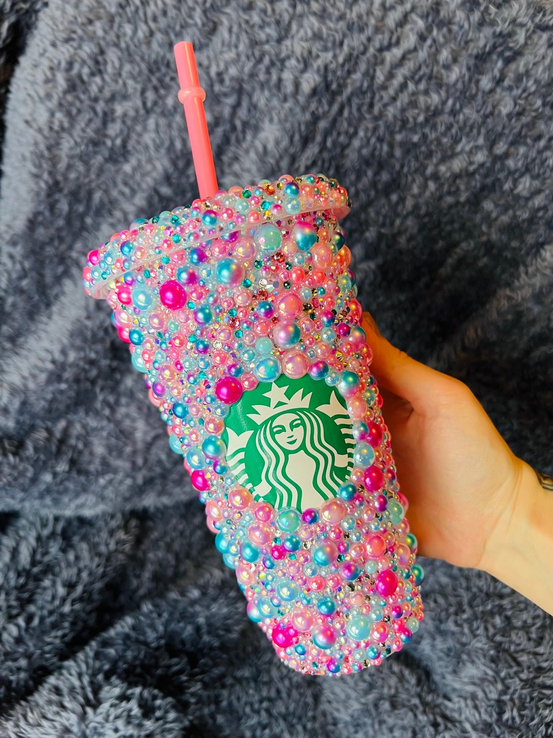 Unicorn Dreams Starbucks Tumbler, Pearls & Rhinestones Cold Cup - Etsy