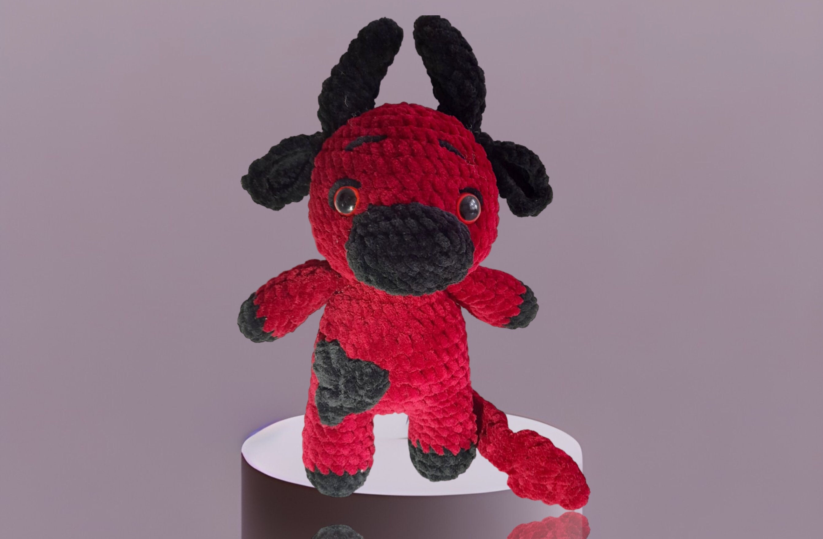 Crochet Cow, Halloween Devil Cow Plushie, Cow Plushie, Crochet Cow ...