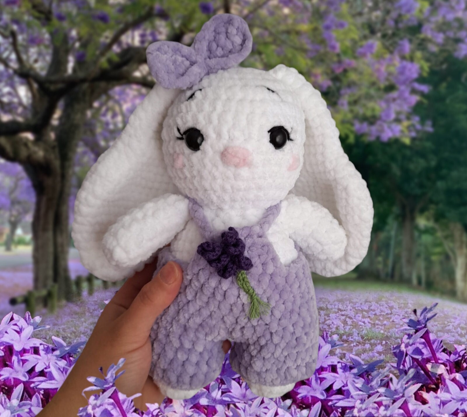 Crochet Plush Purple Bunny,easter Plush Bunny,amigurimi Plush Purple ...