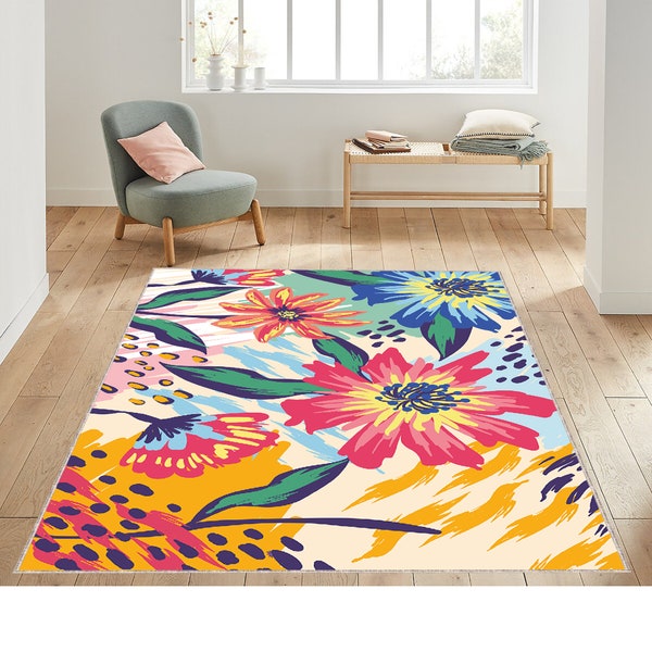 Floral Rug - Etsy