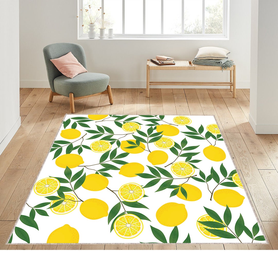 Yellow Lemons and Green Leaves Lemon Carpet Kitchen Runner - Etsy