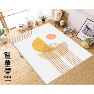 ABSTRACT LINE Rug Abstract Area Rug for Bedroom Boho - Etsy