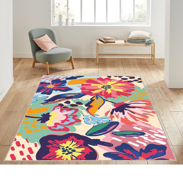 Rug With Flowers - Etsy